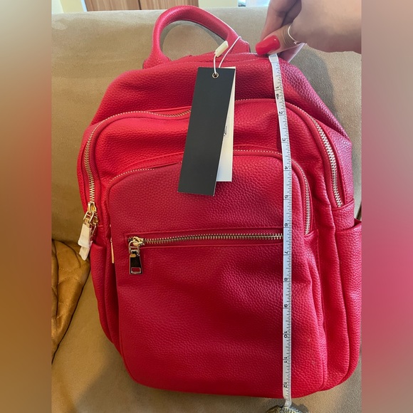 Marshalls | Bags | New Red Vegan Leather Backpack | Poshmark